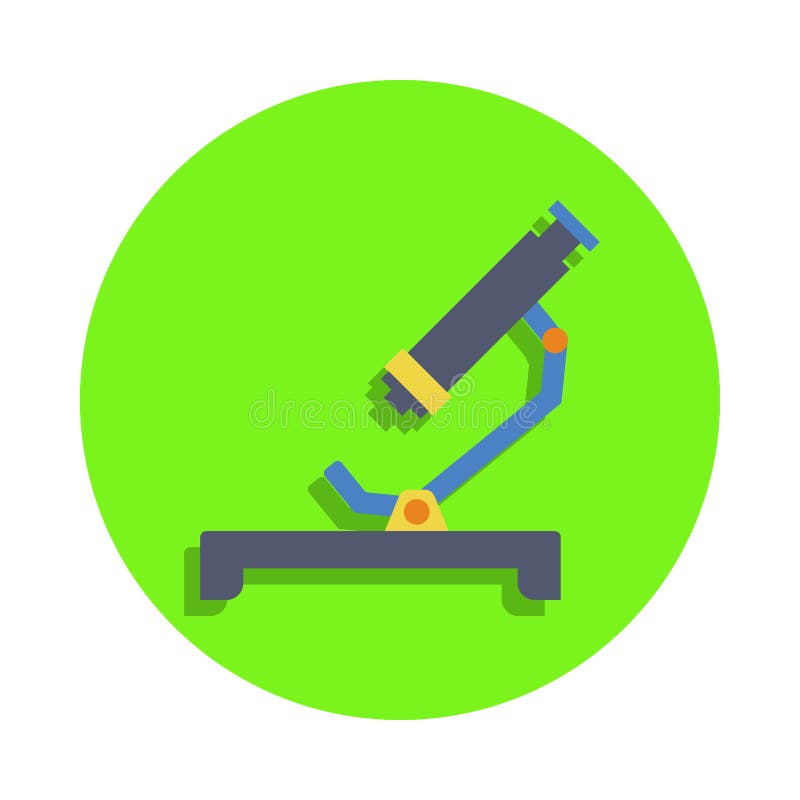 Colored Microscope in Green Badge Icon. Element of Science and ...