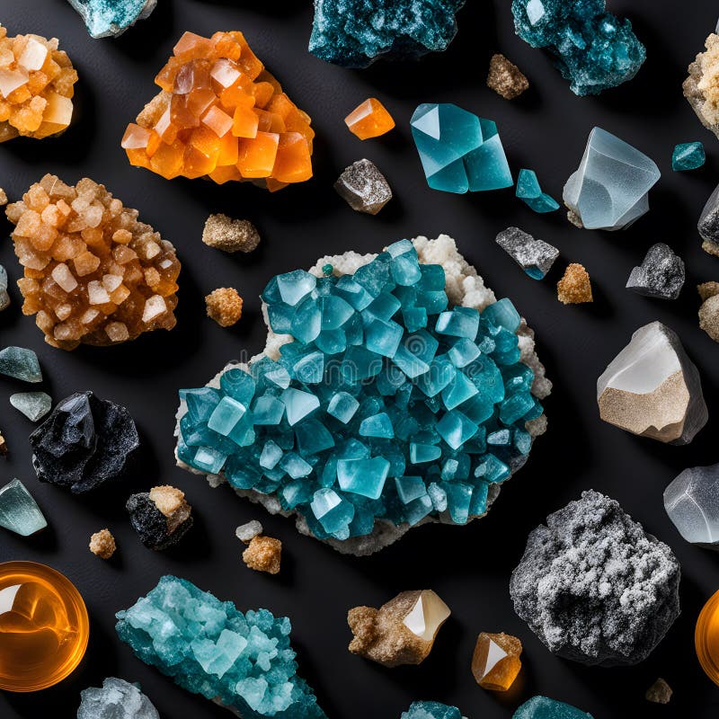 Colored Minerals, Ai-generatet Stock Illustration - Illustration of ...