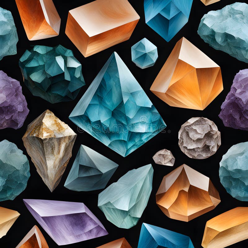 Colored Minerals, Ai-generatet Stock Illustration - Illustration of ...