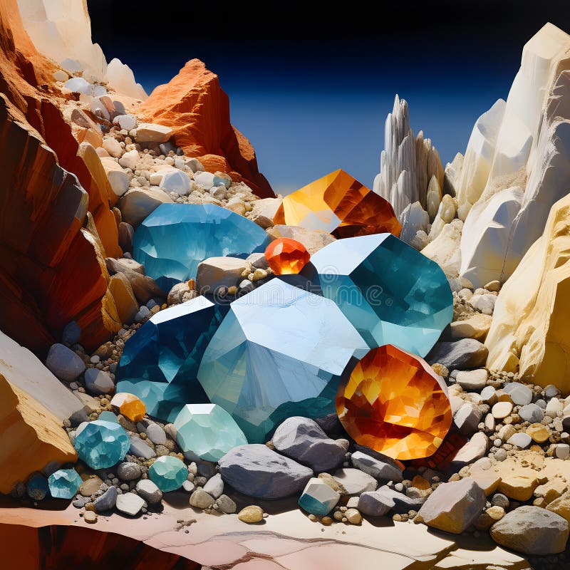 Colored Minerals, Ai-generatet Stock Illustration - Illustration of ...