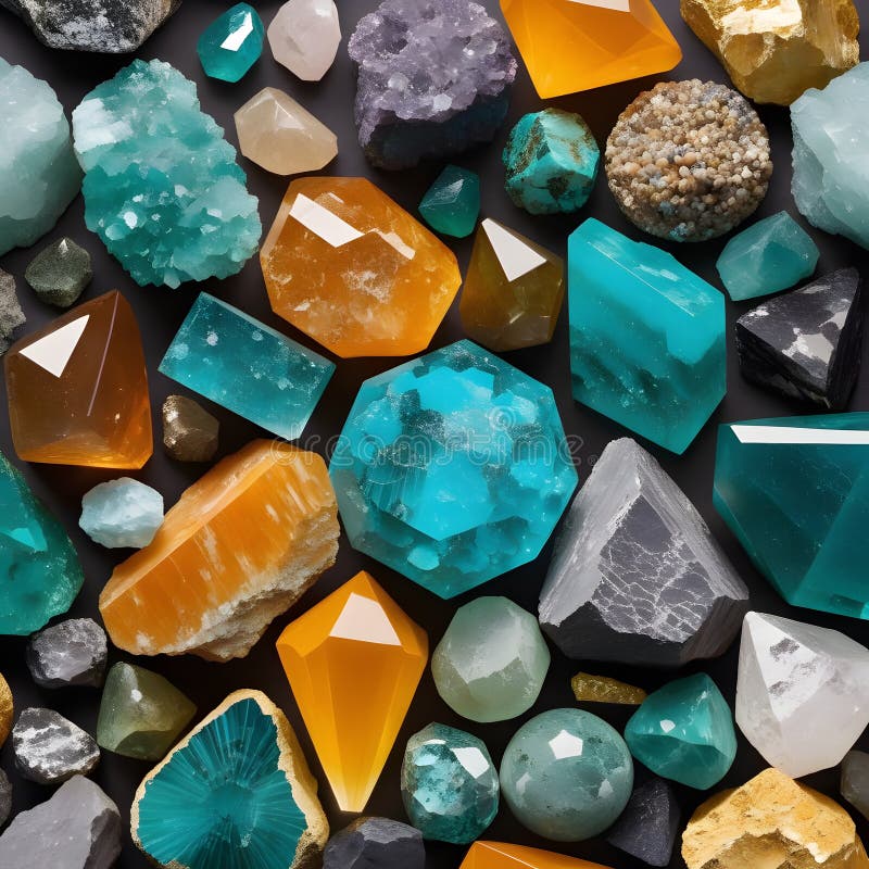 Colored Minerals, Ai-generatet Stock Illustration - Illustration of ...