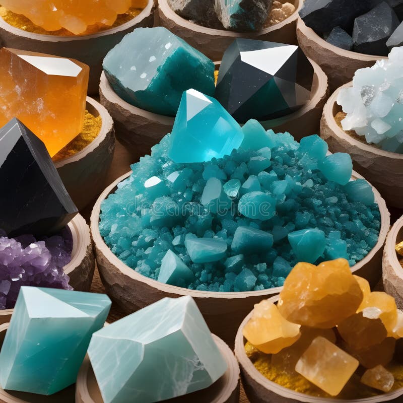 Colored Minerals, Ai-generatet Stock Illustration - Illustration of ...