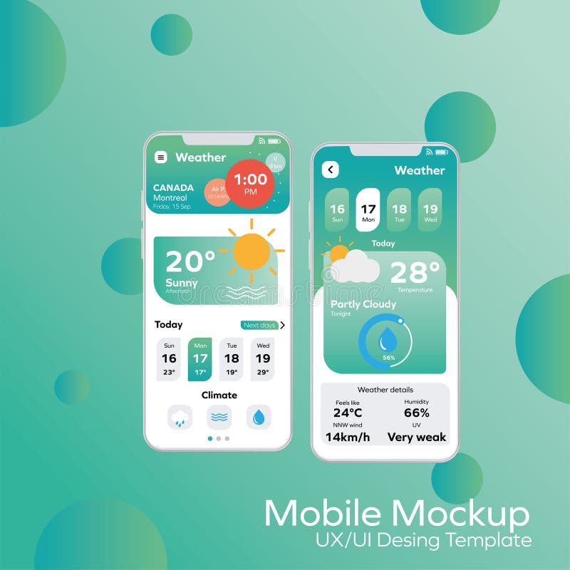 Colored Mobile App Mockup Templates Vector Stock Vector - Illustration ...