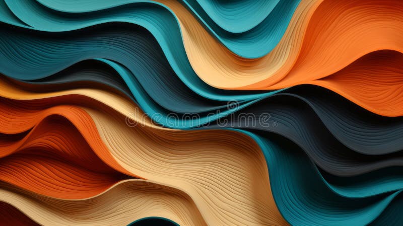 Colored Modern Canvas with Swirls Orange and Turquoise Colors. Stock ...