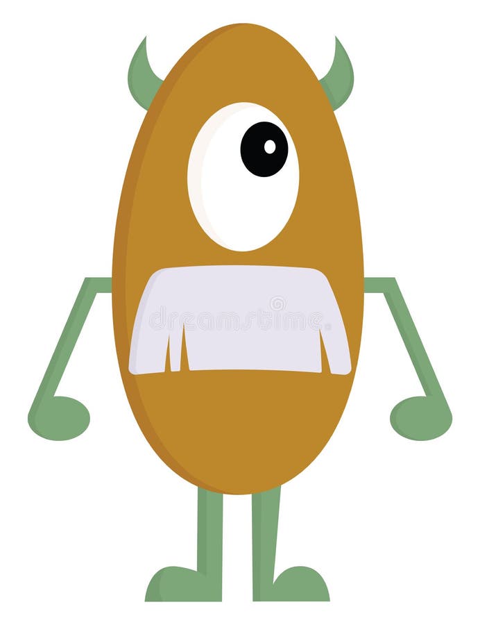 A Monster with Mustache, or Color Illustration Stock Illustration ...
