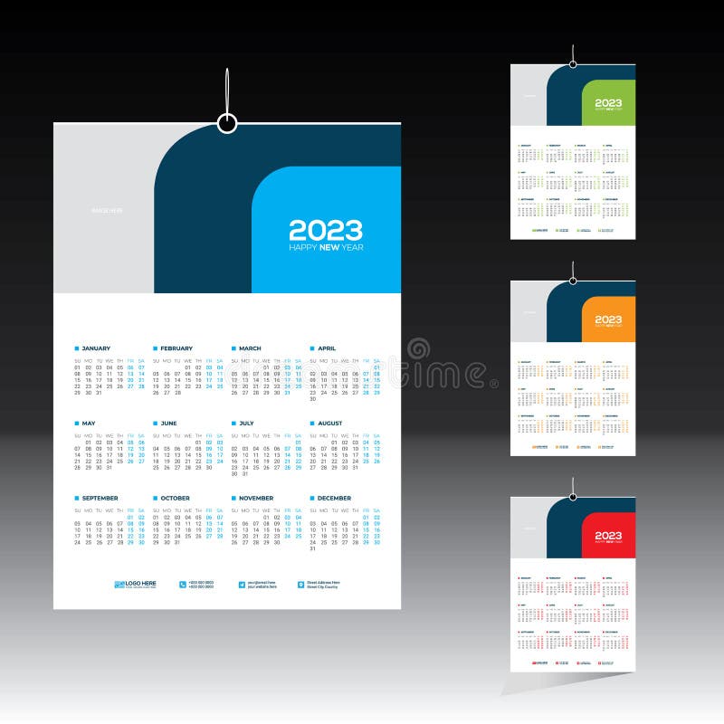 2023 Wall Vector Calendar Design Stock Illustration - Illustration of ...