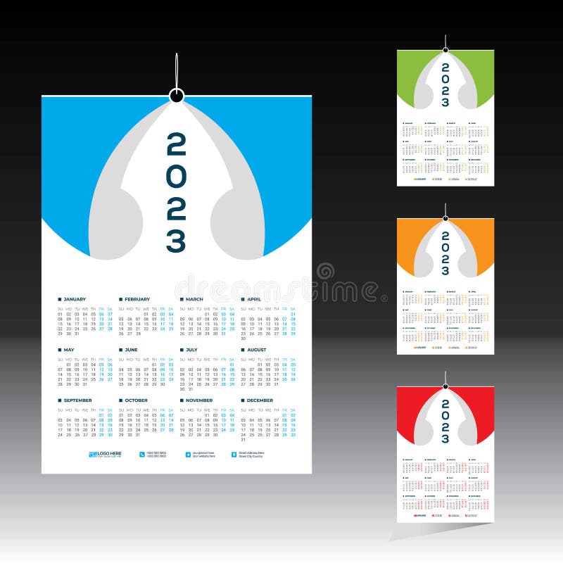 2023 Wall Vector Calendar Design Stock Illustration - Illustration of ...