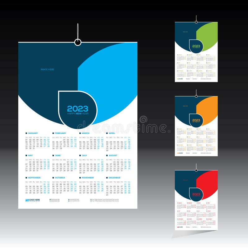 2023 Wall Vector Calendar Design Stock Illustration - Illustration of ...