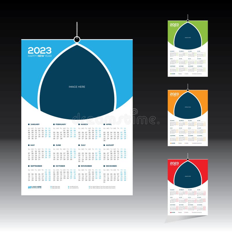 2023 Wall Vector Calendar Design Stock Illustration - Illustration of ...