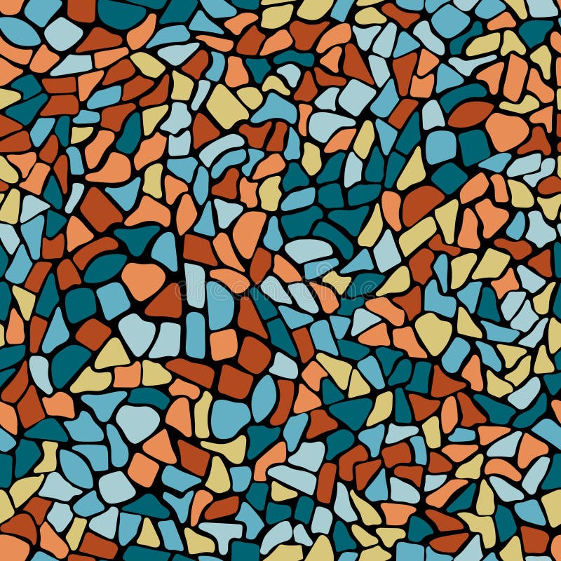 Colored Mosaic. Seamless Pattern of Arbitrary Elements Stock Vector ...