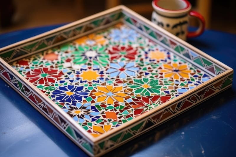 Colored Mosaic Tiles Arranged on Tray Stock Image - Image of colored ...