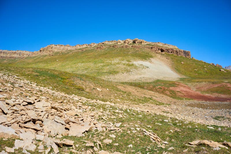Colored Mountains in Kichik-Alai Valley Stock Image - Image of mountain ...