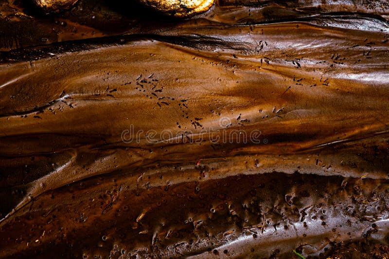 Colored mud river, stock image. Image of flow, puddle - 253756299