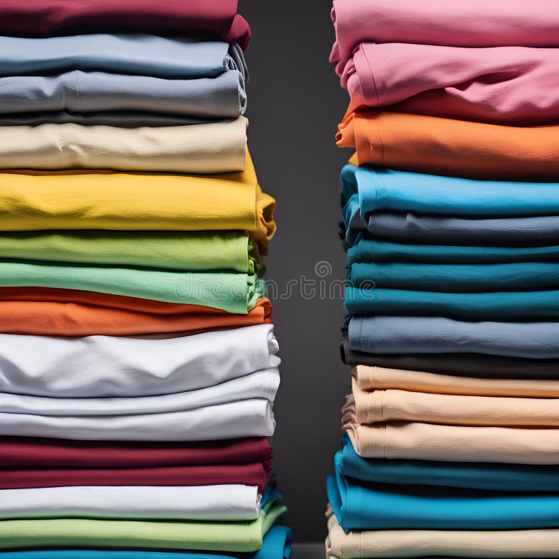 Colored Multi-colored T-shirts Lie in a Stack. Concept of Diversity in ...