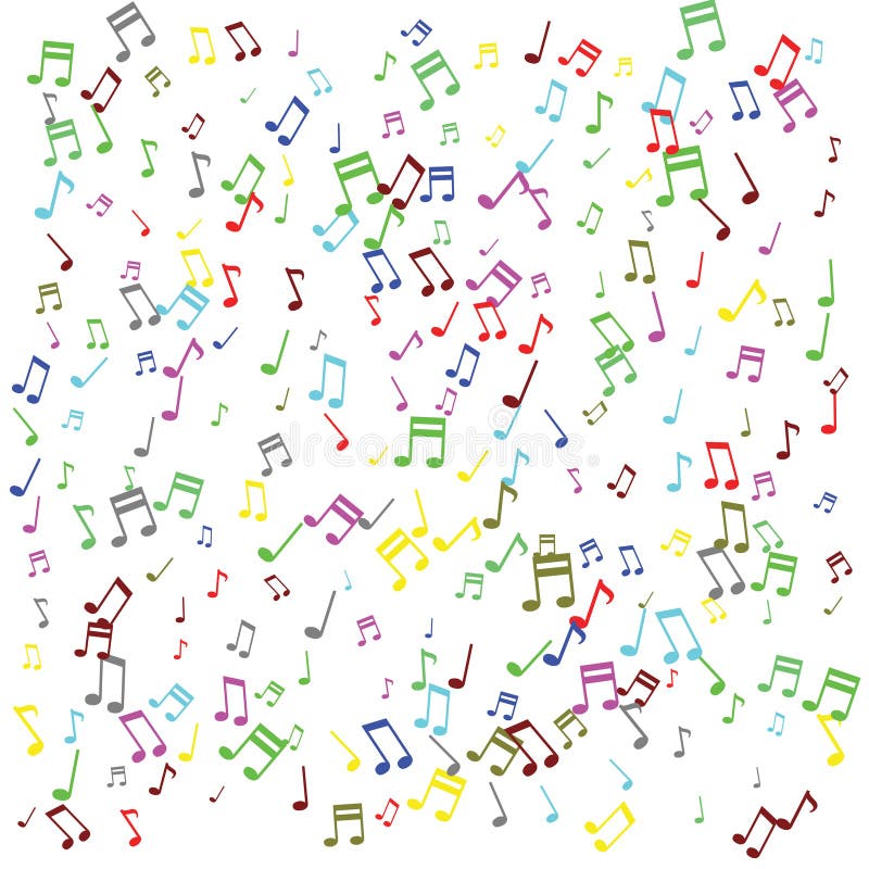 Colored Music Note Symbols Randomly Scattered Ideal As a Concept of ...
