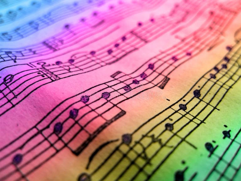 Colored music sheet stock image. Image of colors, note - 26633427