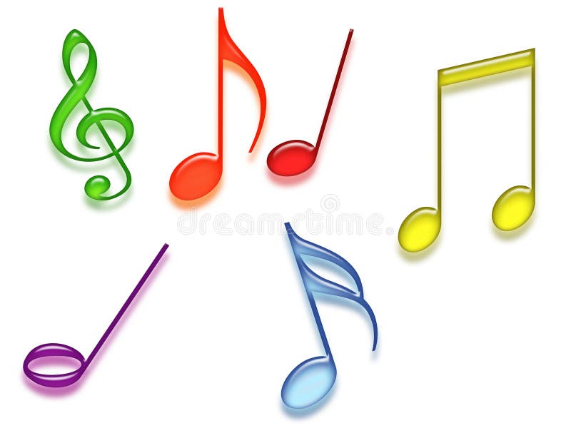Colored music symbols stock illustration. Illustration of abstract ...