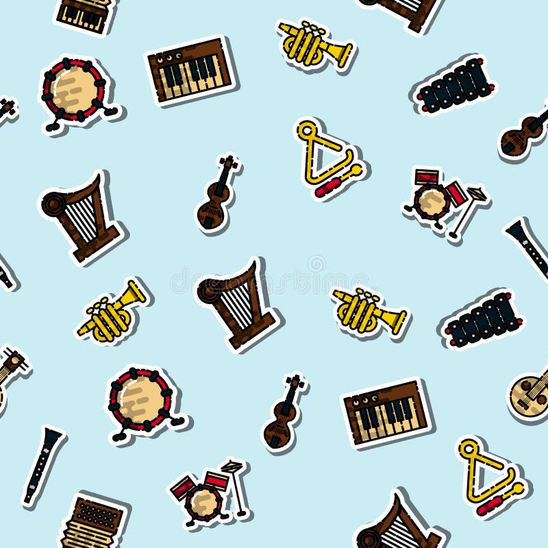 Musical Instruments Pattern Stock Illustrations – 6,803 Musical ...