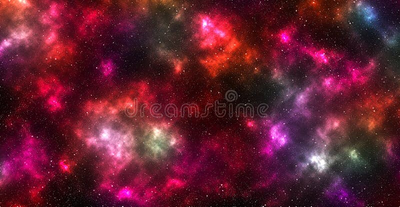 Colored nebula with stars stock illustration. Illustration of ethereal ...