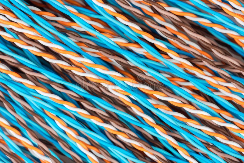 Colored Network Electrical Cables and Wires Stock Photo - Image of ...