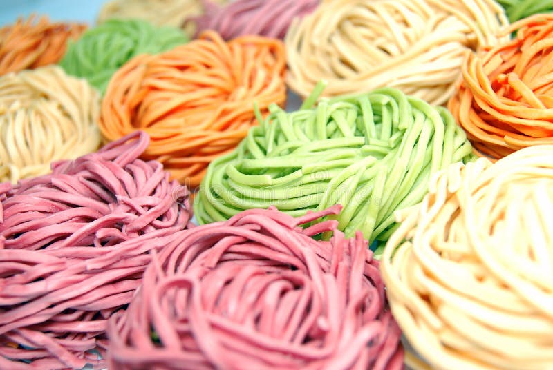 Colored noodles stock image. Image of leaf, isolated, carbohydrates ...