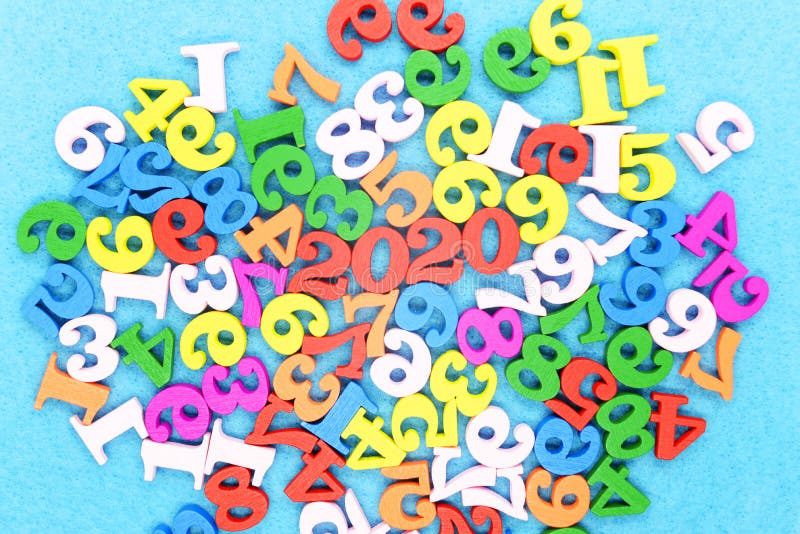 Colored Numbers on a Blue Background Stock Illustration - Illustration ...