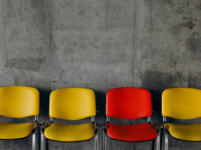 Colored Office Chairs Group Arranged Row Guests Stock Photo - Image of ...