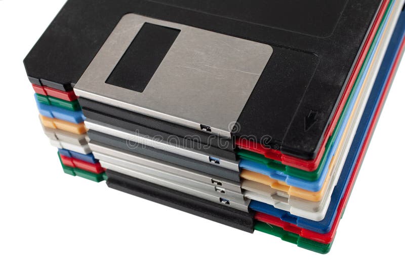 Colored Old Retro Floppy Diskettes in Stack Stock Photo - Image of ...