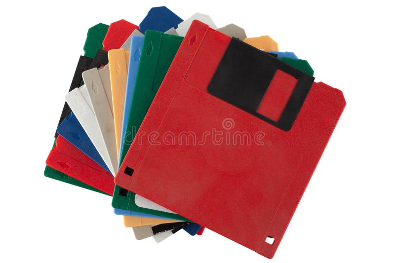 Colored Old Retro Floppy Diskettes in Stack Stock Image - Image of ...