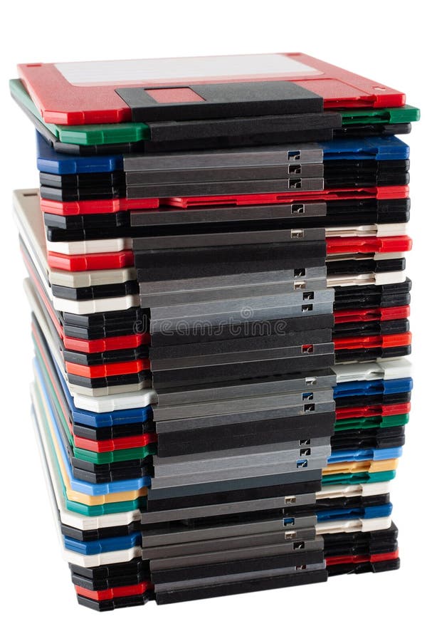 Colored Old Retro Floppy Diskettes in Stack Stock Image - Image of ...