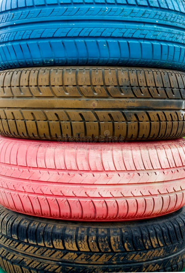 Colored tyres stock photo. Image of together, profile - 32300520