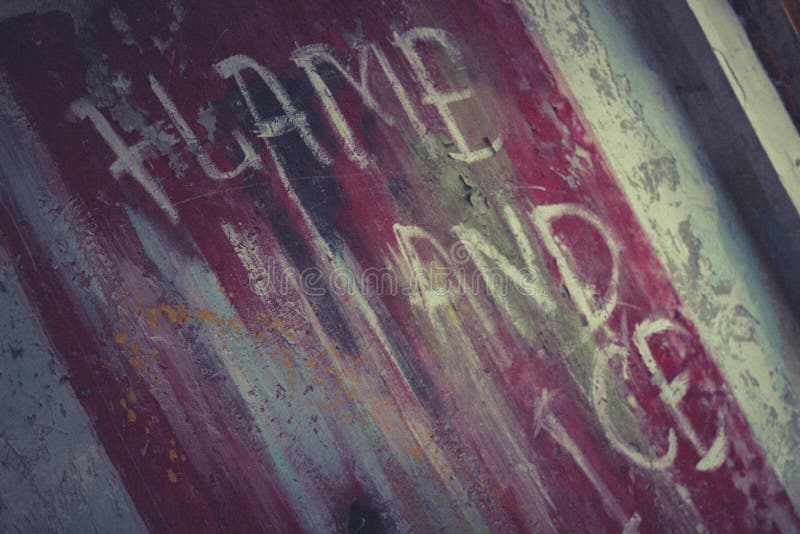 Colored Old Writing on the Wall Stock Photo - Image of grunge, rust ...
