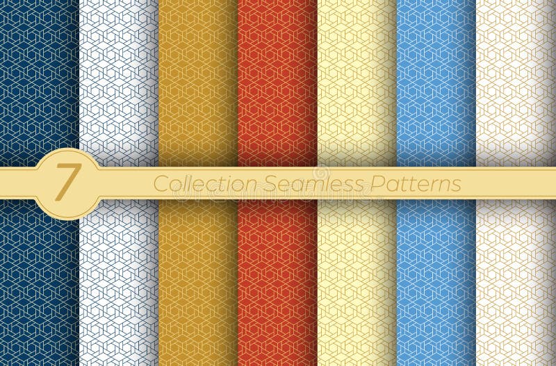 Colored Ornament. a Set of Seamless Patterns for Backgrounds, Banners ...