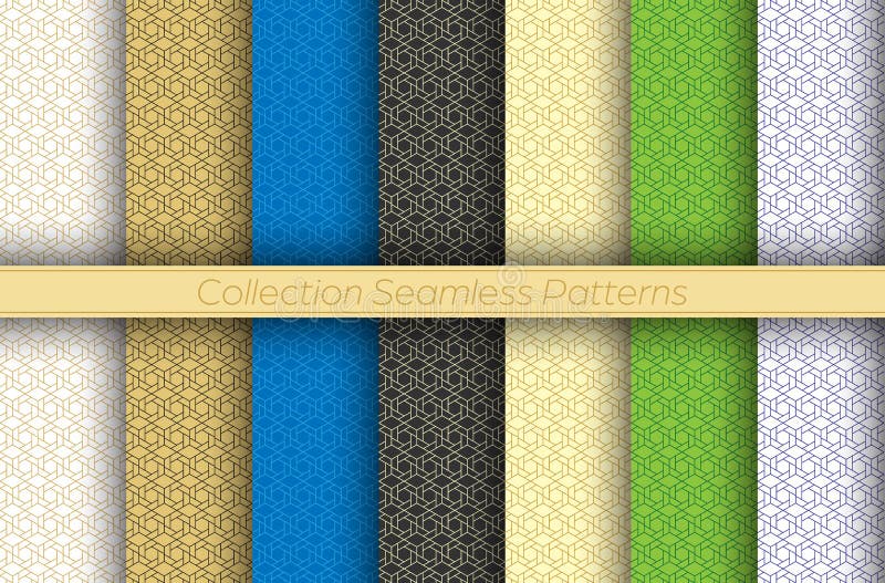 Colored Ornament. a Set of Seamless Patterns for Backgrounds, Banners ...