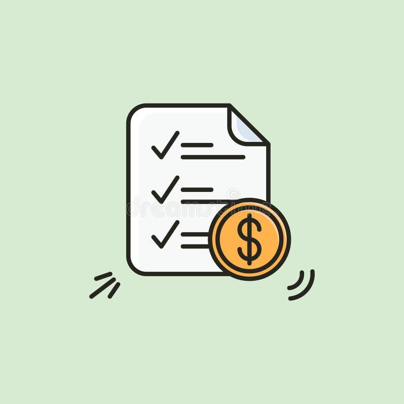 Colored Outline Invoice Icon Logo Vector Illustration Design Stock ...