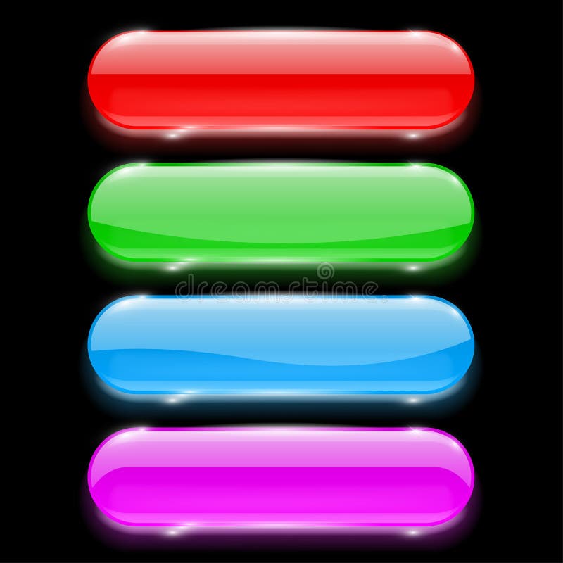 Set of oval buttons stock vector. Illustration of blue - 99967524