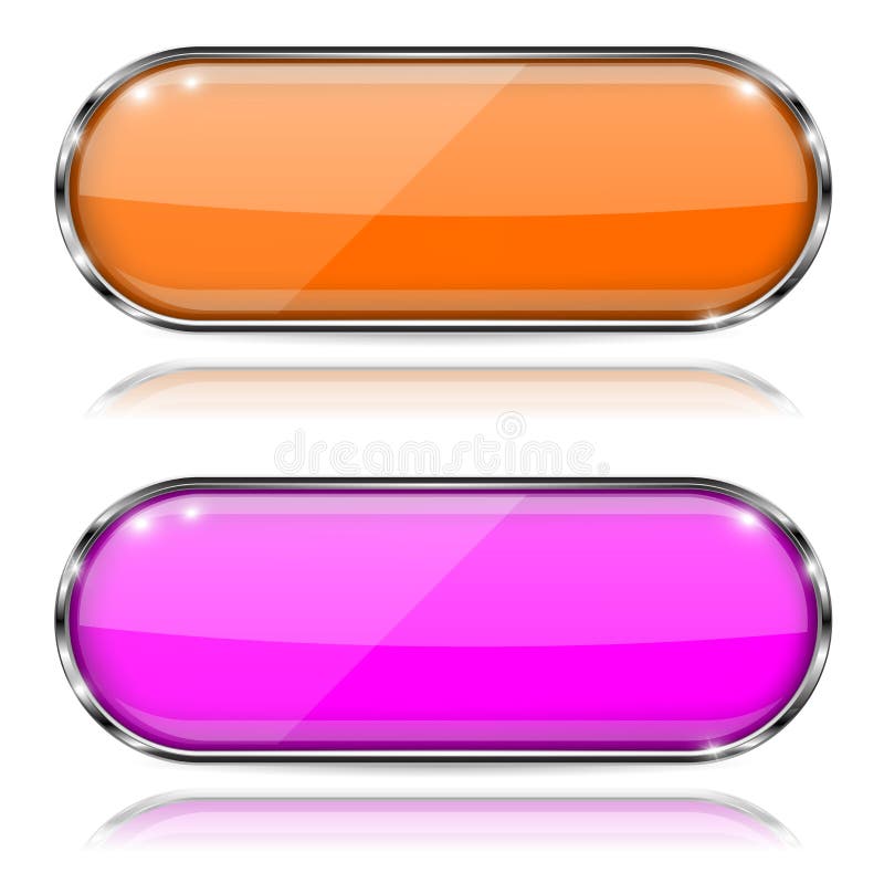 Colored Oval Buttons. 3d Glass Menu Icons Stock Vector - Illustration ...