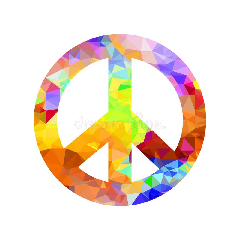 Colored Pacifist Sign stock vector. Illustration of peace - 108293021