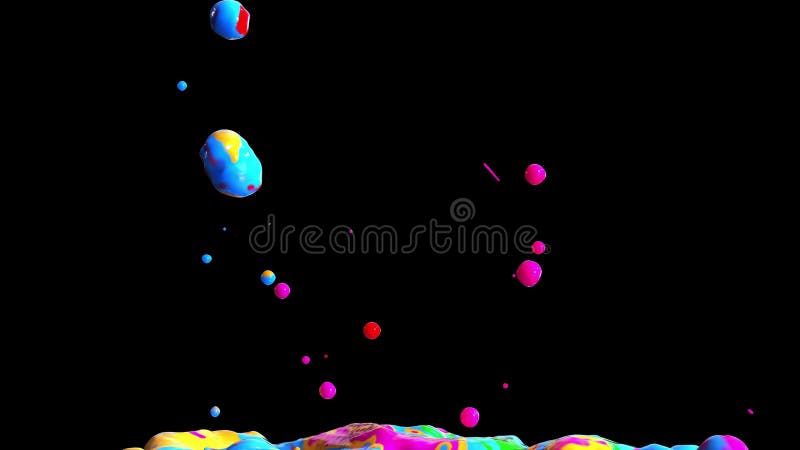 Colored Paint Splashes with Alpha Channel Isolated on Black Background ...