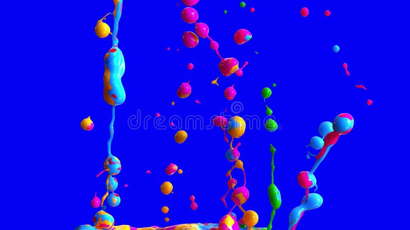 Colored Paint Splashes with Alpha Channel Isolated on Green Background ...