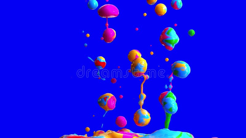 Colored Paint Splashes with Alpha Channel Isolated on Green Background ...