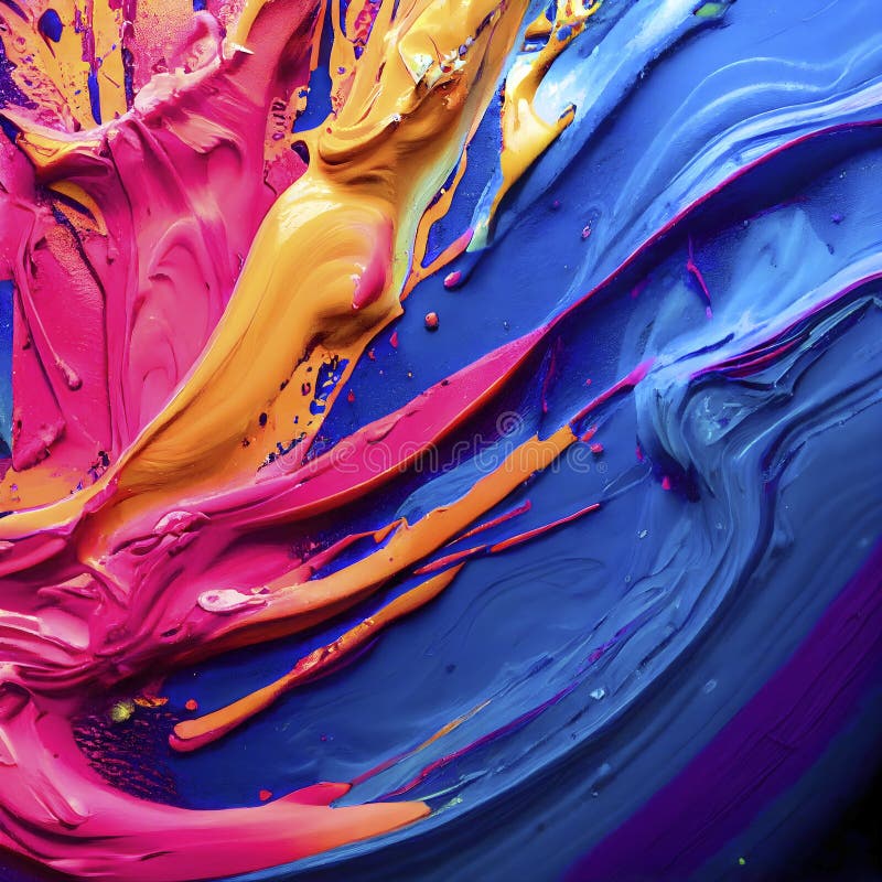 Colored Paint Splashes on Background. 3D Render Stock Photo - Image of ...