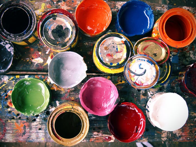 Colored Tin Cans stock photo. Image of canister, color - 7051750