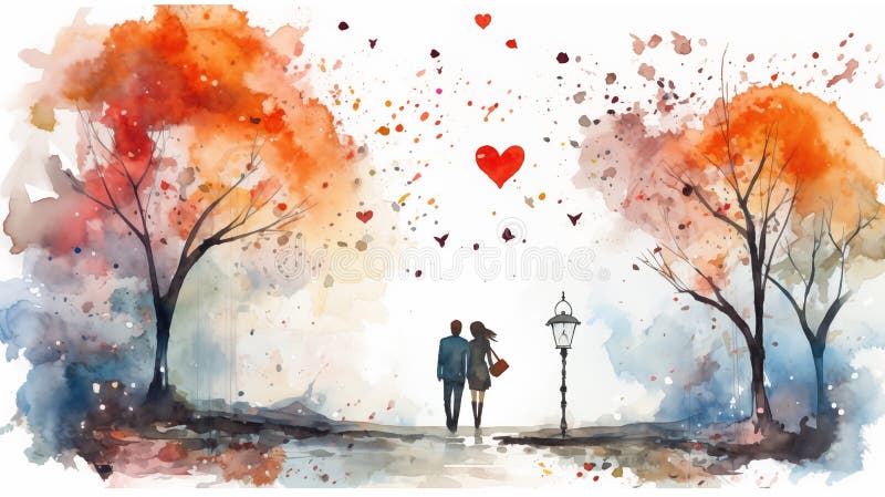 Colored Paintings of Couples Expressing Their Love Relationship..AI ...