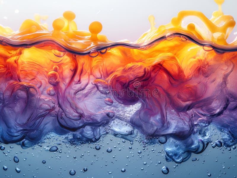 Colored Paints Mix Under Clear Water. Cloud of Ink in Water Stock Photo ...