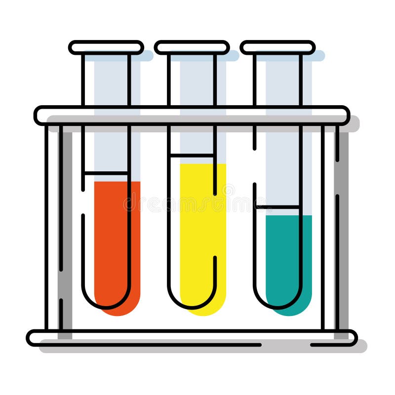 Colored Pair of Test Tubes Medicine Icon Vector Stock Vector ...
