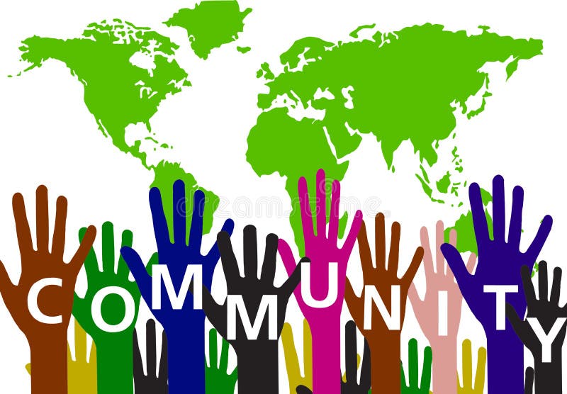 Colored Palms of the Hand that Rise in a Group United Stock Vector ...