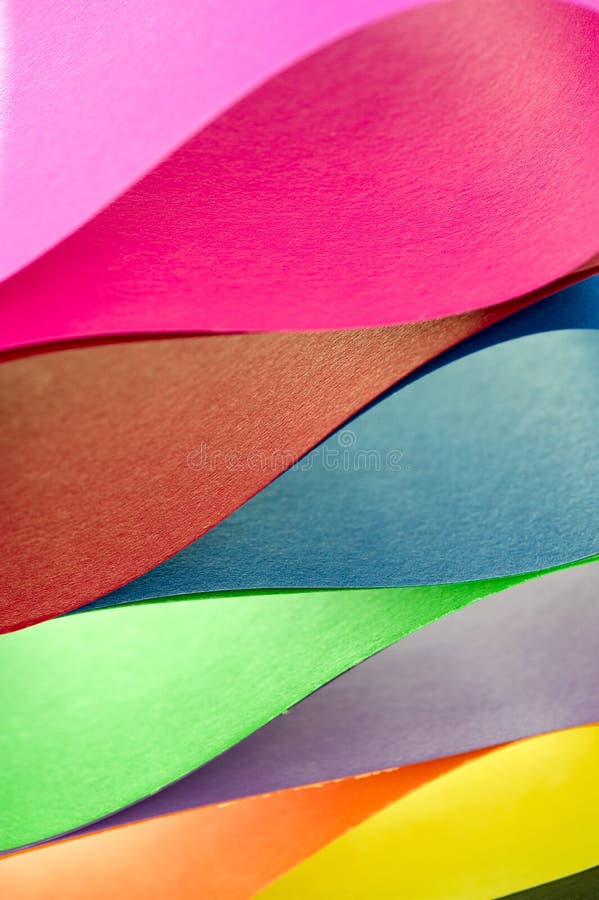 Colored paper stock photo. Image of stacking, paper, curl - 21430698