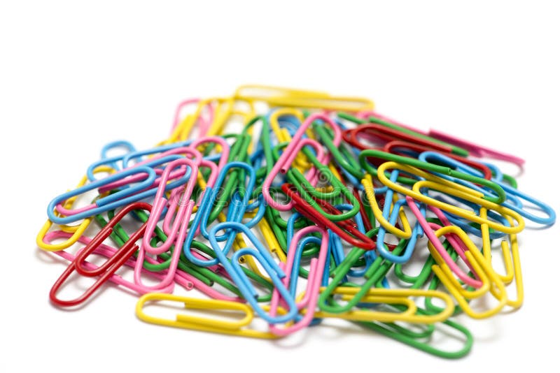 Colored paper clip stock image. Image of document, closeup - 34853973