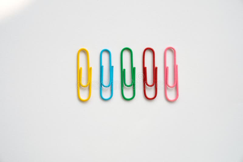 Colored paper clips stock photo. Image of diagram, presentation - 335060744